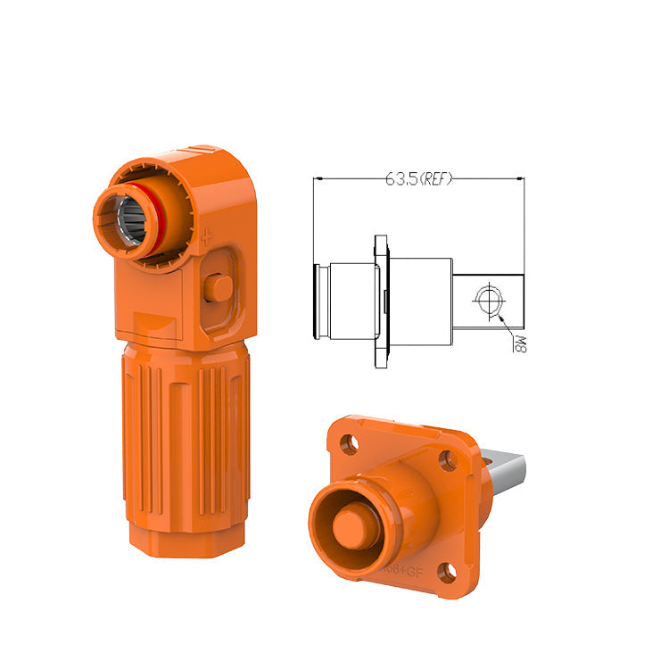 EW IP67 Energy Storage Connector Waterproof Orange 150A