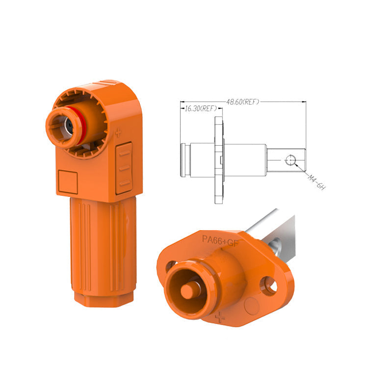 EW Battery Storage Connector IP67 UPS Connector Orange 50A